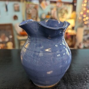 Vintage Bybee Pottery Blue Ruffled Vase - Etsy