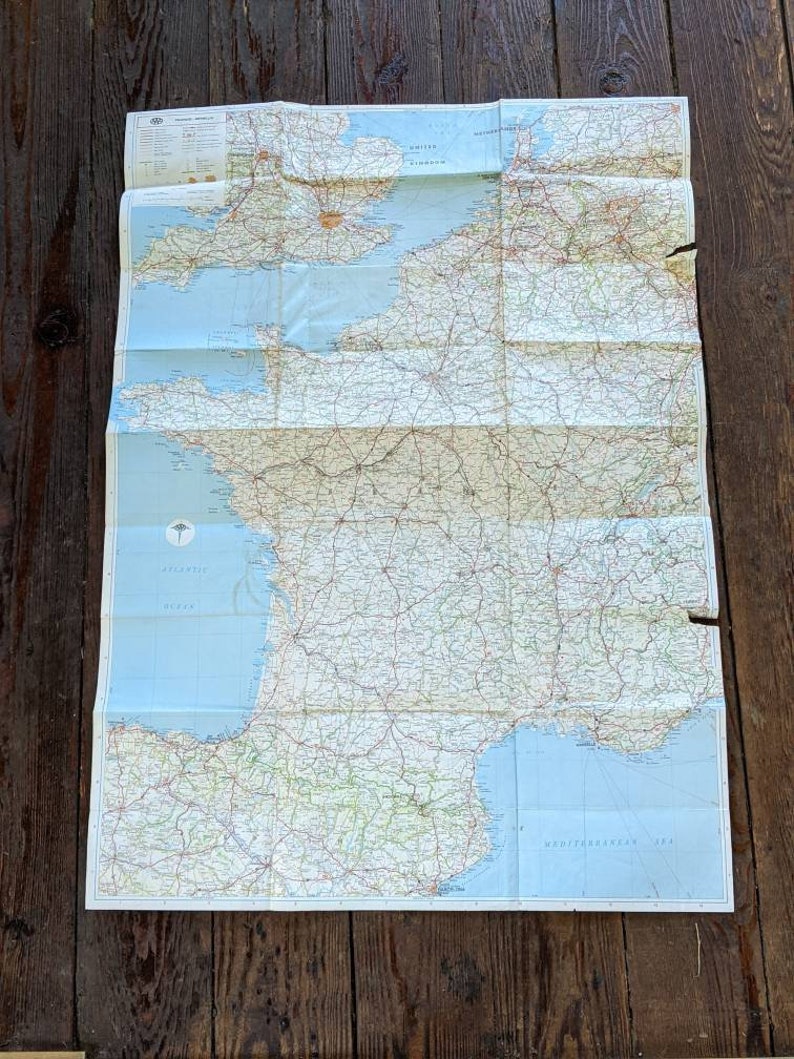 Vintage AAA Map of France - Etsy