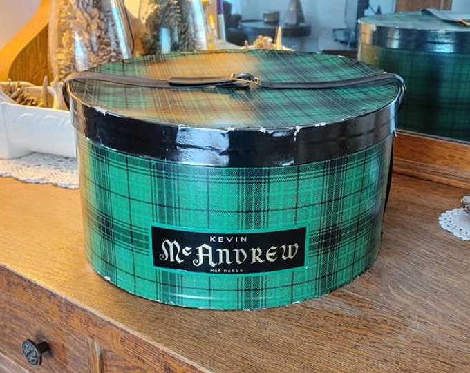 Vintage Green Plaid "kevin Mcandrew" Hat Box - Etsy