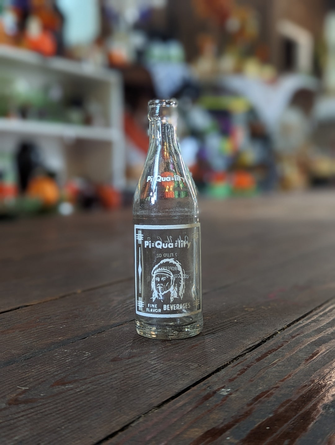 Vintage Pi-qua-lity Glass Soda Bottle - Etsy