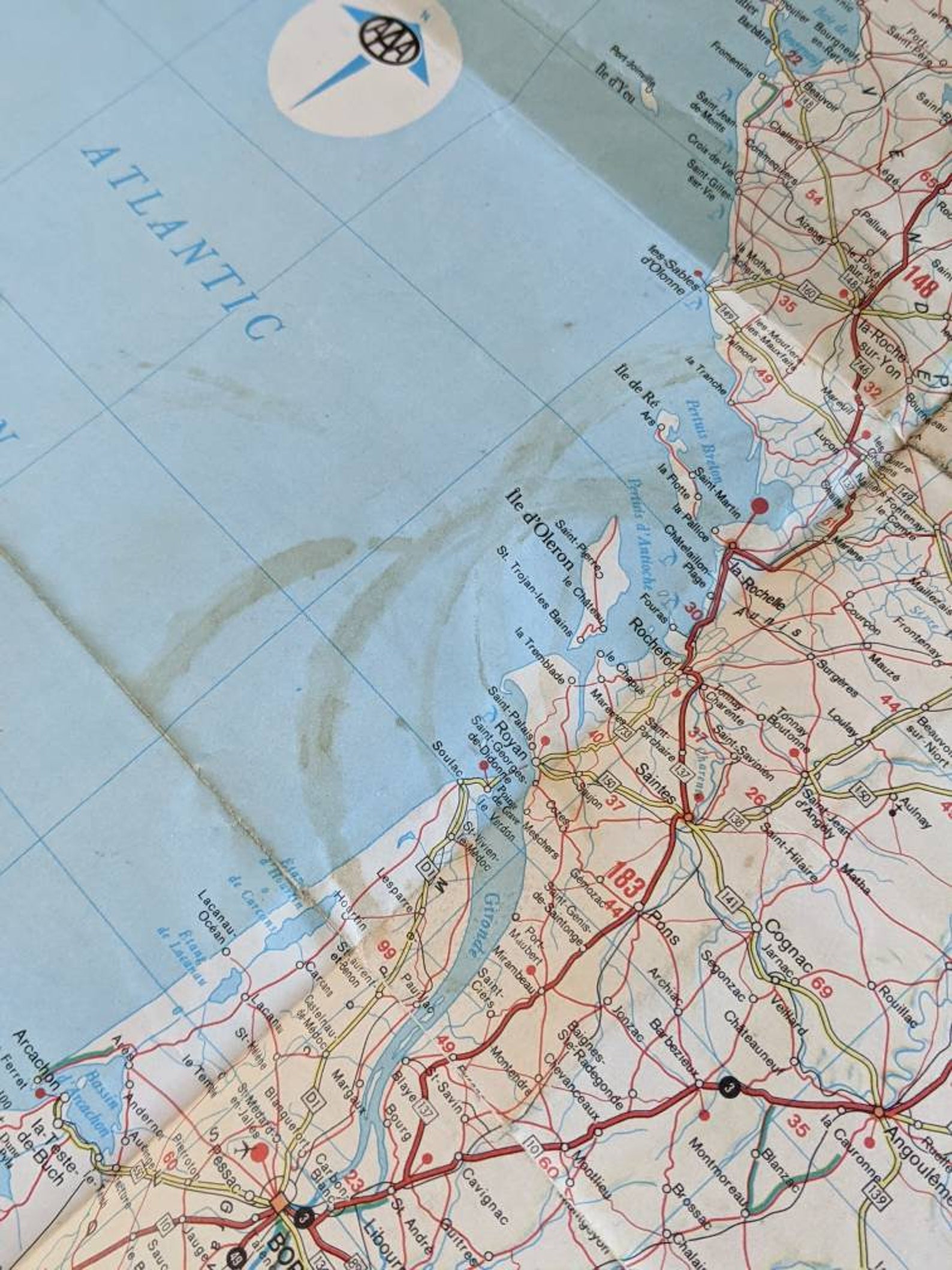 Vintage AAA Map of France - Etsy