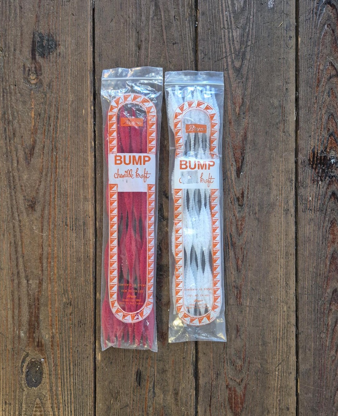Vintage Nos/deadstock Bryco Products Red or White Bump Chenille - Etsy