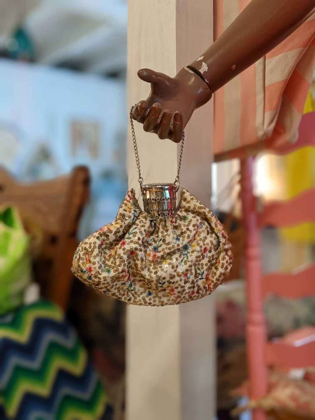 Vintage Charlet Multi Color Sequined Silver Gate Top Purse - Etsy