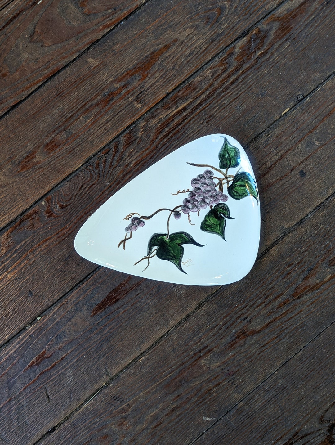 Vintage California Crafts Triangular Hand Painted Grape Plate - Etsy Canada