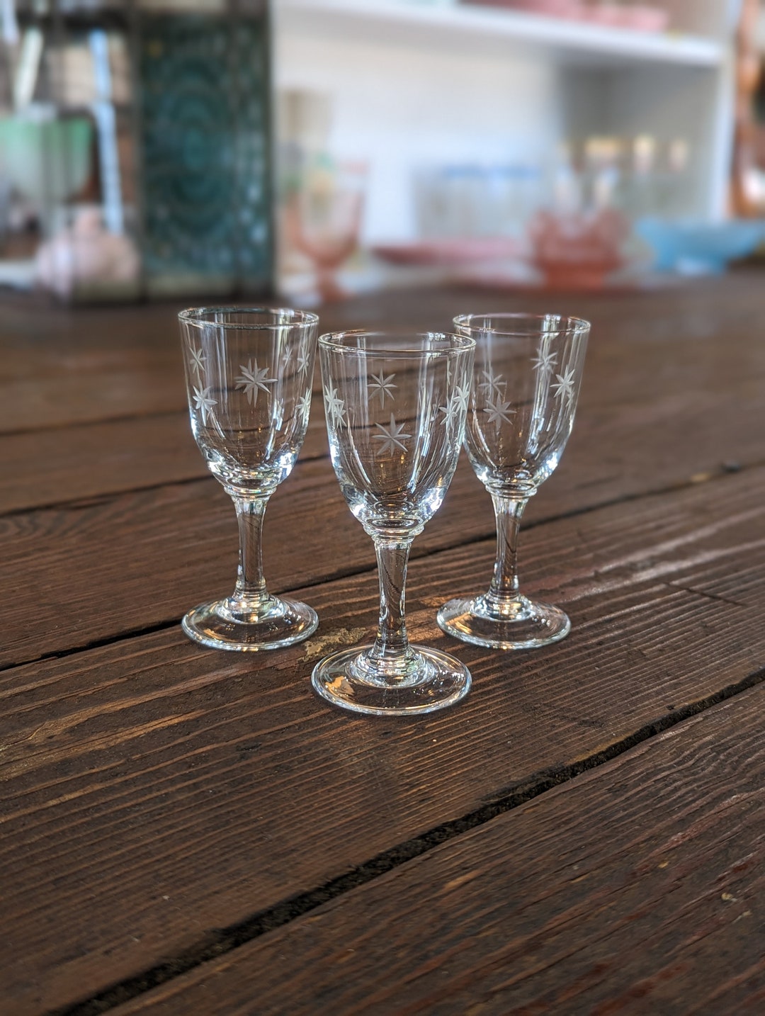 Vintage Set of 3 MCM Starburst Liqueur Cordial Cocktail Glasses - Etsy