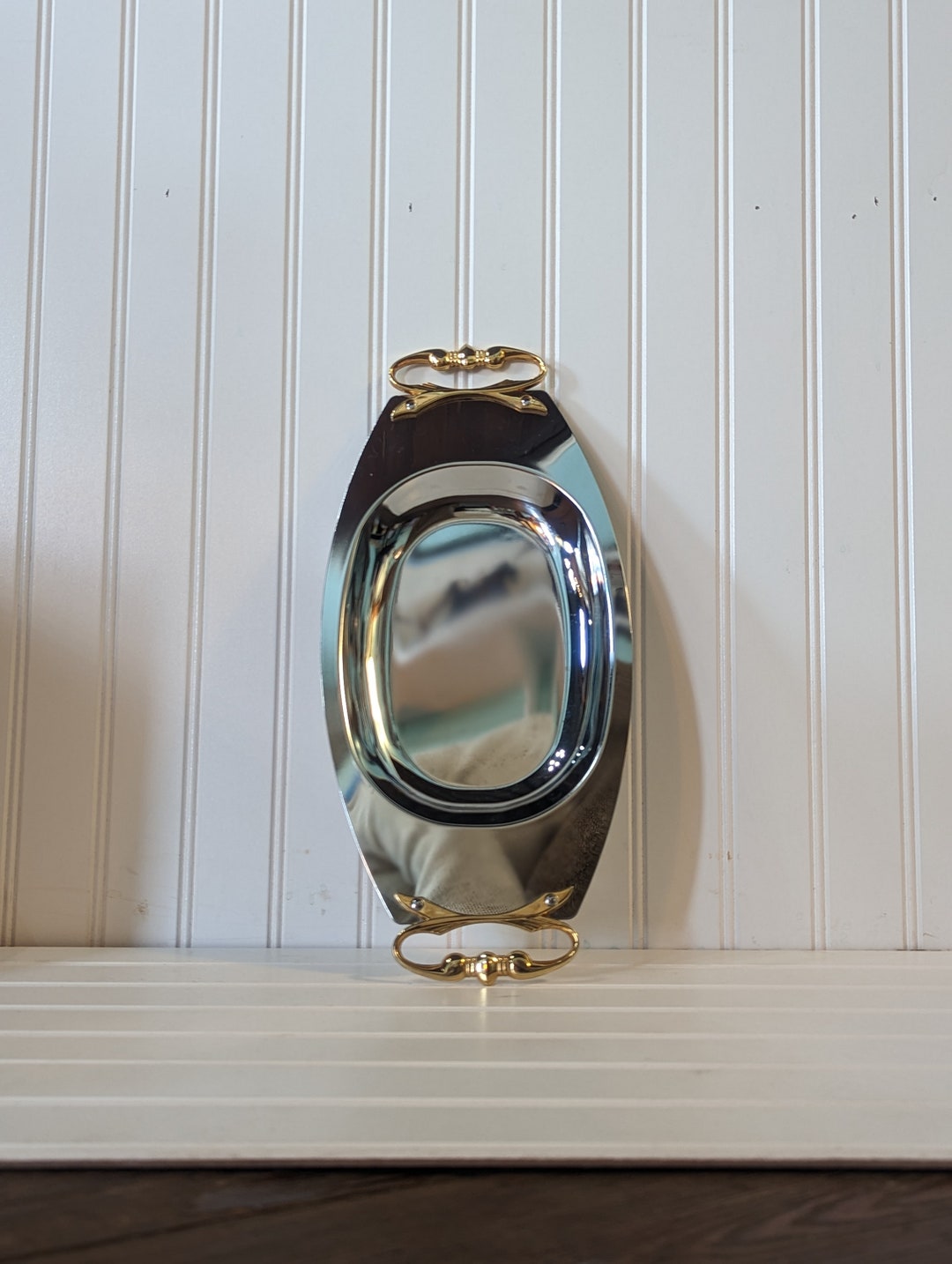 Vintage Kromex Silver and Gold Bow Metal Bread Tray - Etsy