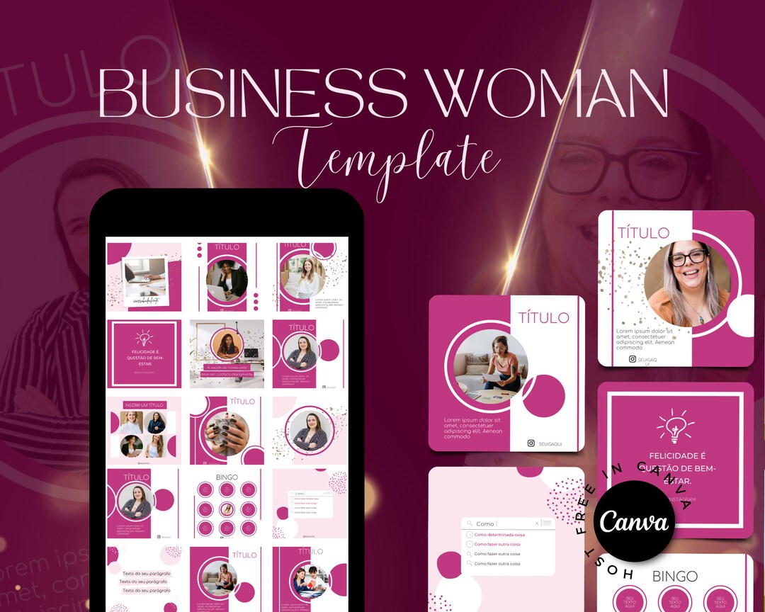 Business Woman CANVA Template , Girl Boss Business, Social Media ...