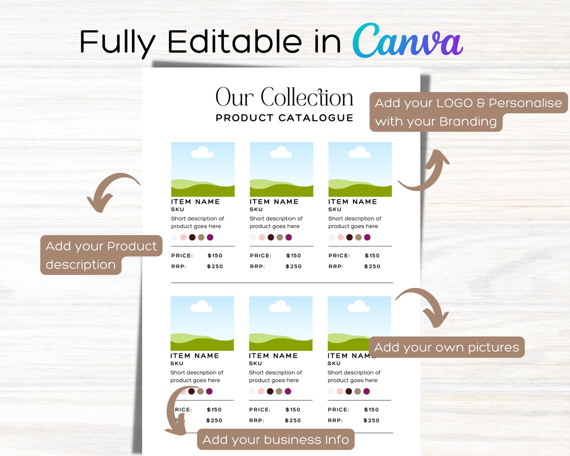 Editable Line Sheet Templates Vertical and Horizontal - Etsy