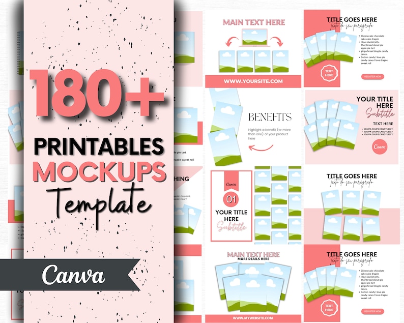 Printable Mockup Templates: Canva Magazine & Book Mockups (PDF) - Etsy