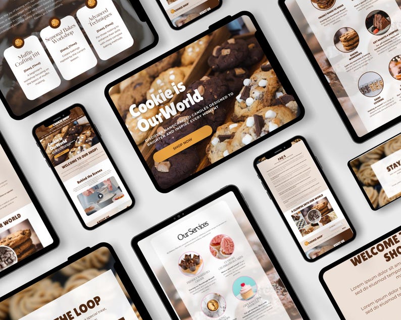 Cookie Shop Website Template: Editable Canva Design - Etsy