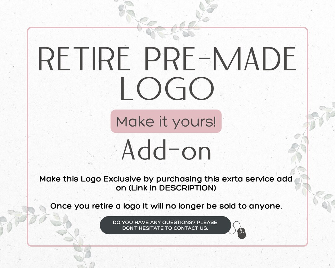 Retire the LOGO, Make It Exclusive, Logo Design, Pre Made Logo - Etsy