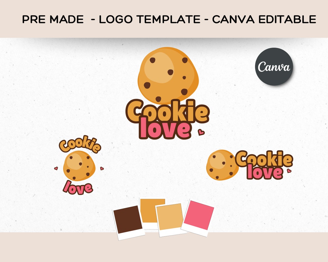 Cookie Shop Logo Design, DIY Logo, Cookies Business, Branding Design ...