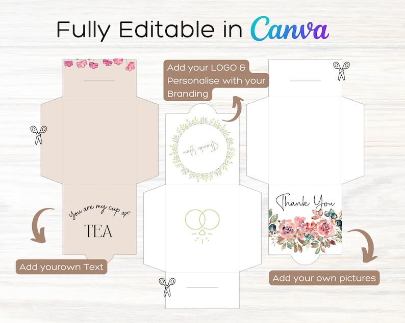 Tea Bag Envelope Template A4 Party Printable Tea Digital - Etsy
