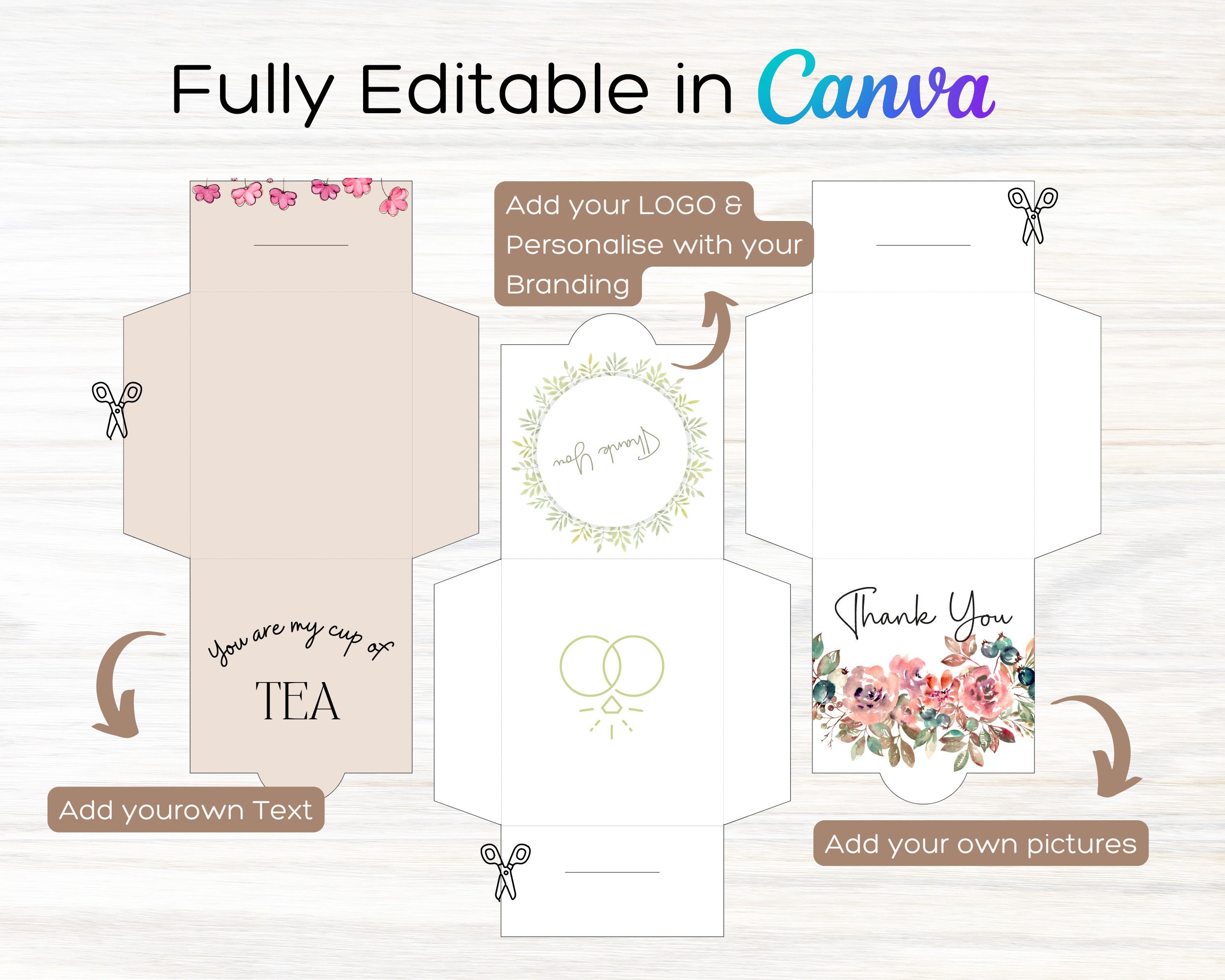 Tea Bag Envelope Template: A4 Party Printable (canva Template) - Etsy