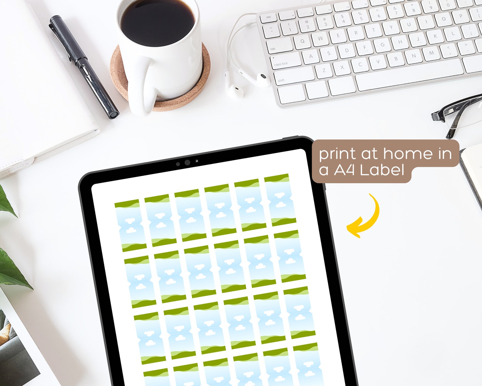 Tea Bag Tag CANVA Template A4 Editable Party Printable Tea - Etsy