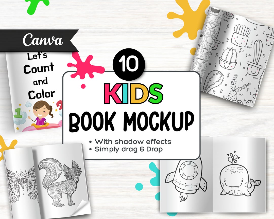 Coloring Book Mockup, KDP Mockup, CANVA BOOK Mockup, Canva Magazine ...