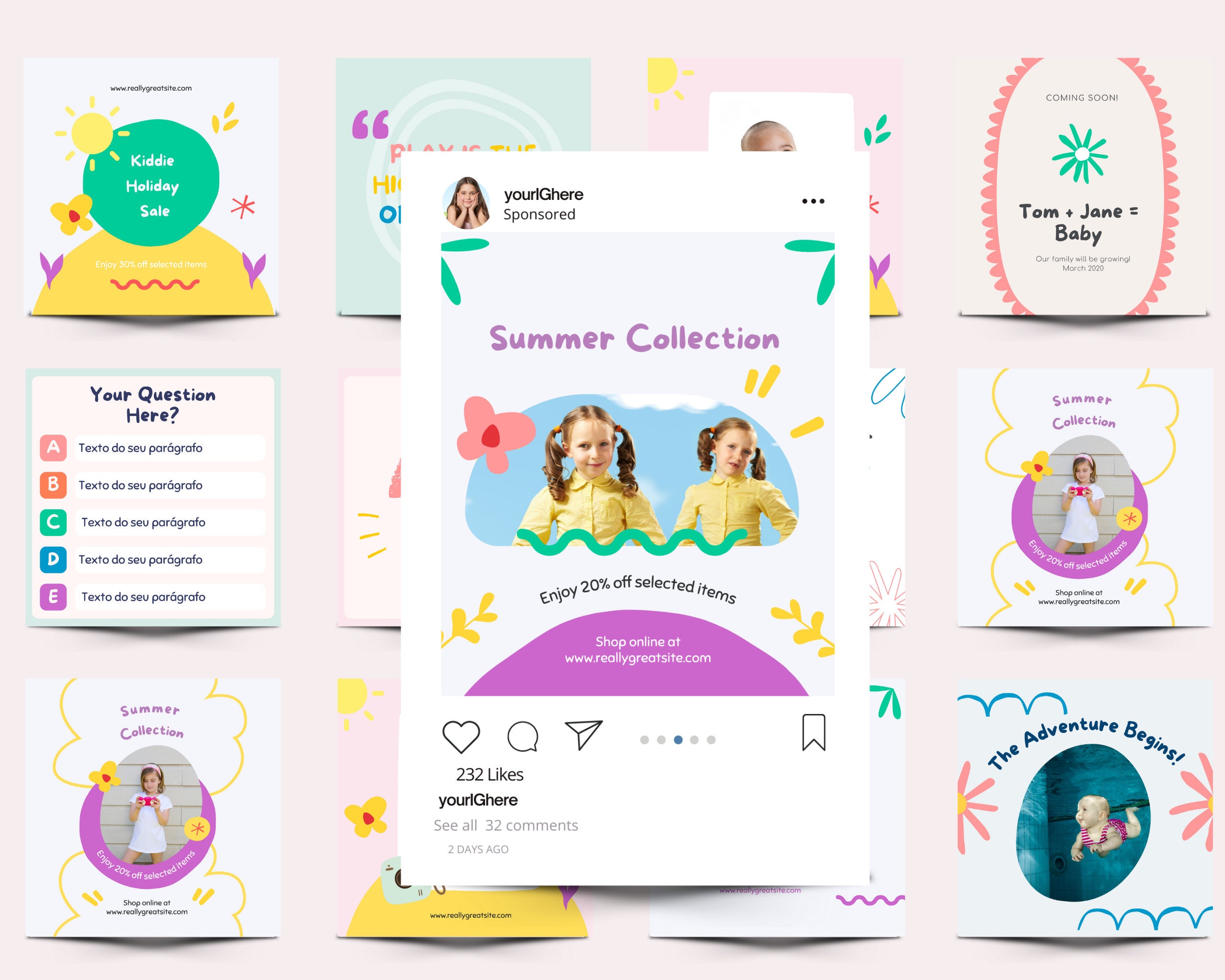 CANVA Templates for Kids SHOP Colorful Templates Social - Etsy Australia