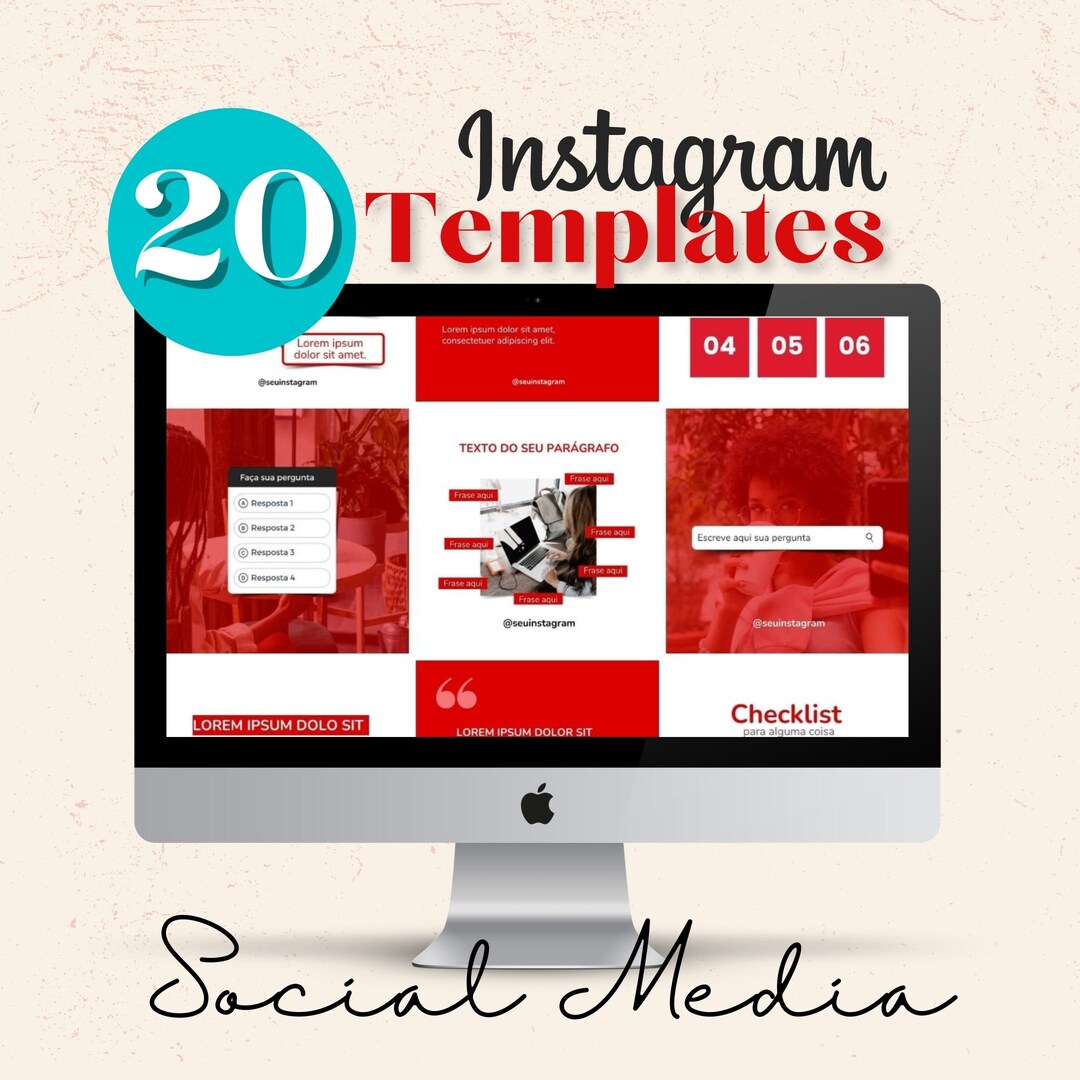 CANVA TEMPLATES RED ,20 Instagram Post Templates| Templates Minimalist ...