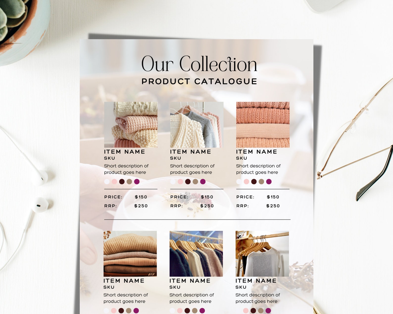 Editable Line Sheet Templates Vertical and Horizontal - Etsy