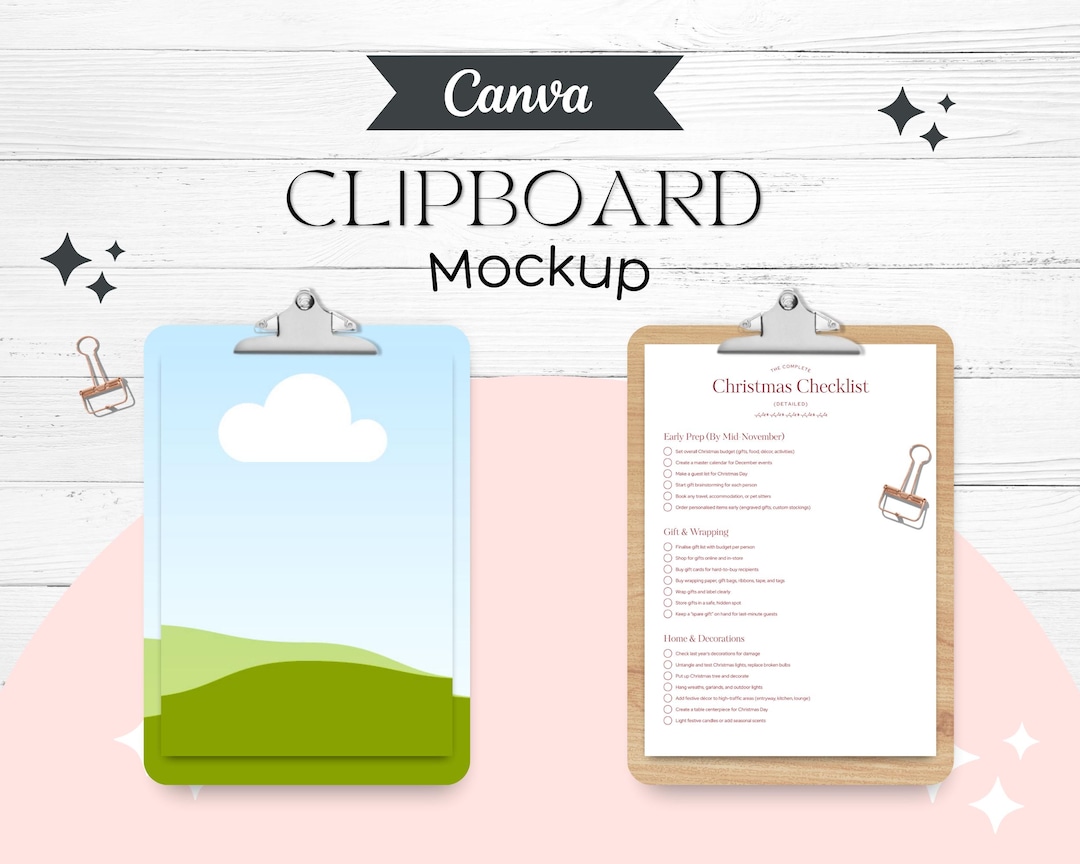 Clipboard Mockup Template for Canva (digital Download) - Etsy
