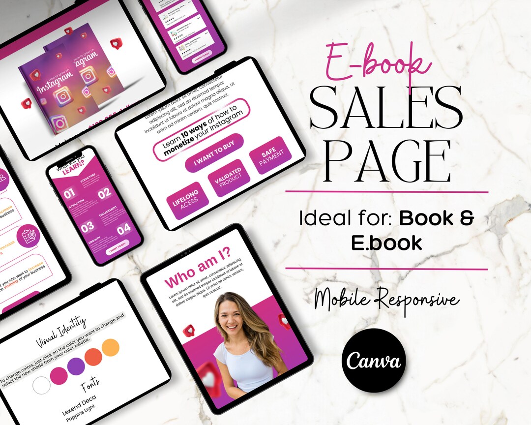 Book Sales Page Template: Canva Landing Page (digital Download) - Etsy