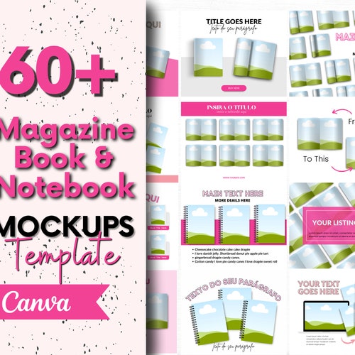 A4 Magazine Mockups Canva Template Canva Mockup Canva Book - Etsy