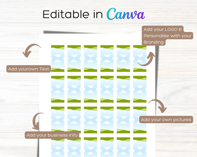 Tea Bag Tag CANVA Template A4 Editable Party Printable Tea - Etsy