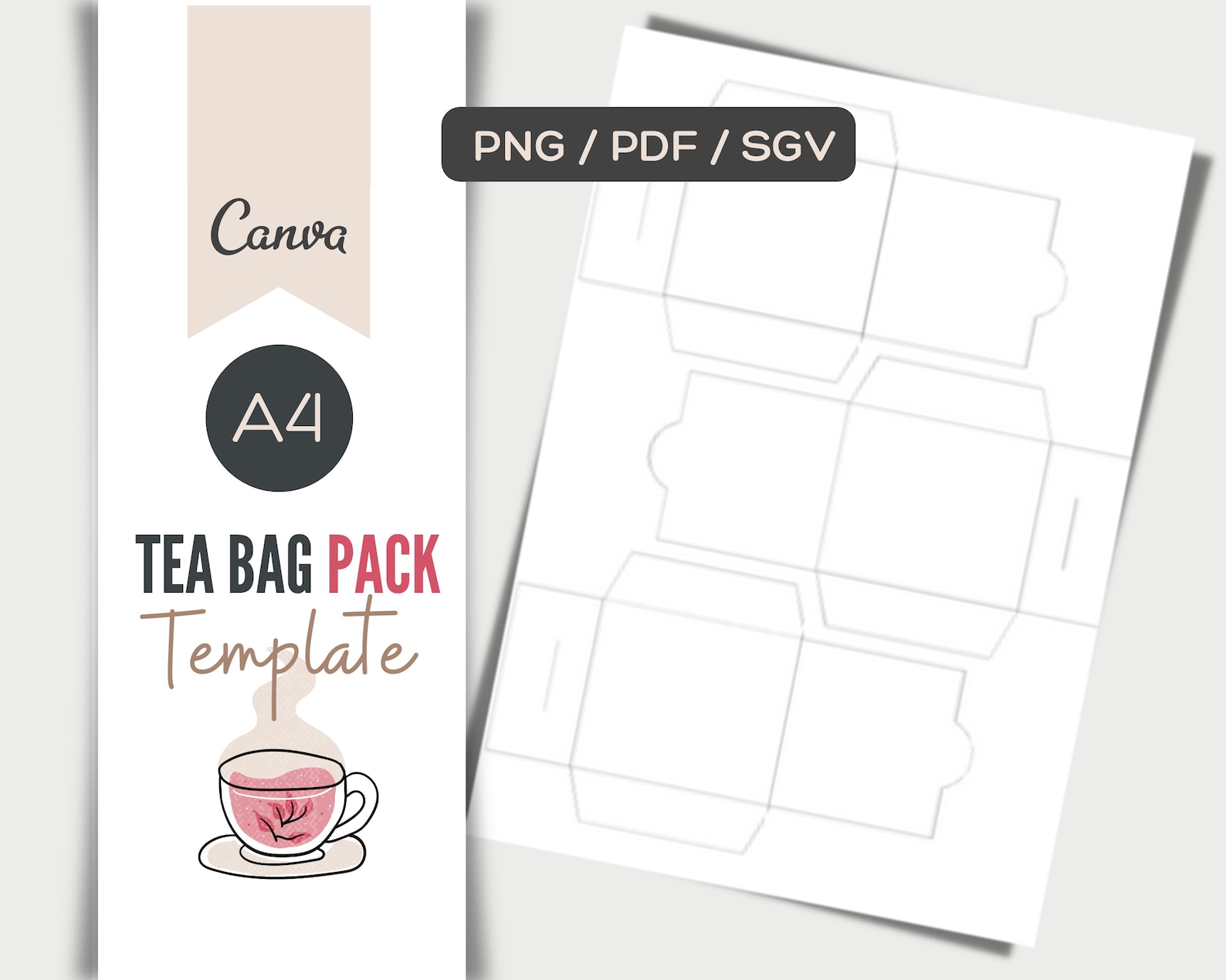 Tea Bag Envelope Template: A4 Party Printable (canva Template) - Etsy