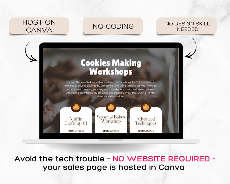 Cookie Shop Website Template: Editable Canva Design - Etsy