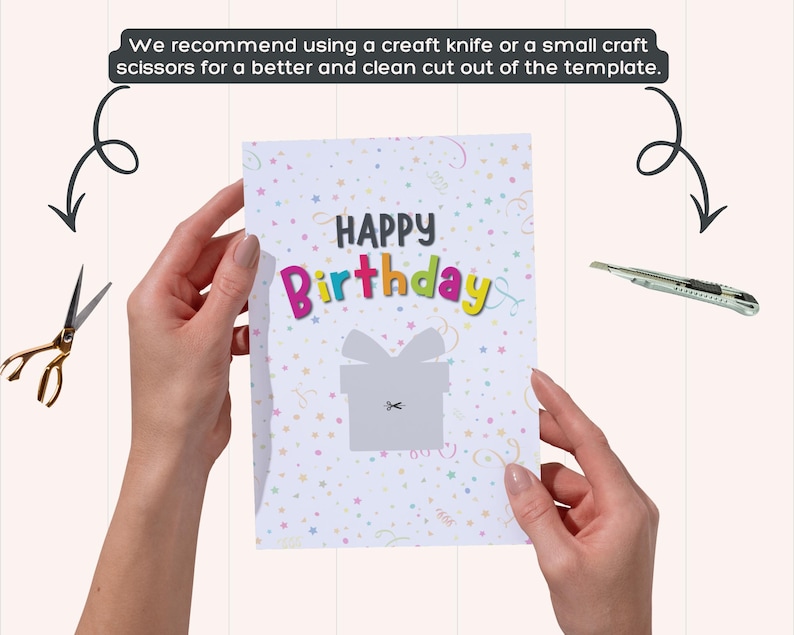 Happy Birthday Money Gift Card • Printable Cut Out Template (PDF ...