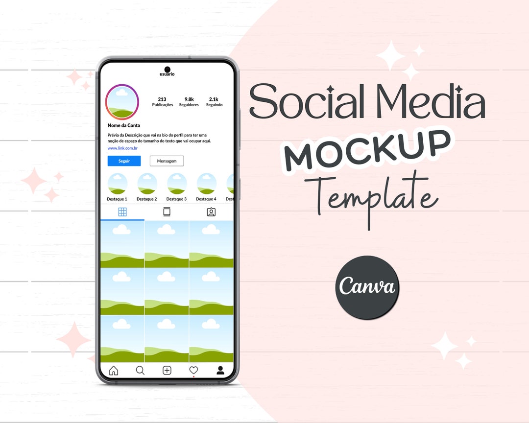 Smartphone Social Media Feed Template, Smartphone Stock Photo Mockup ...