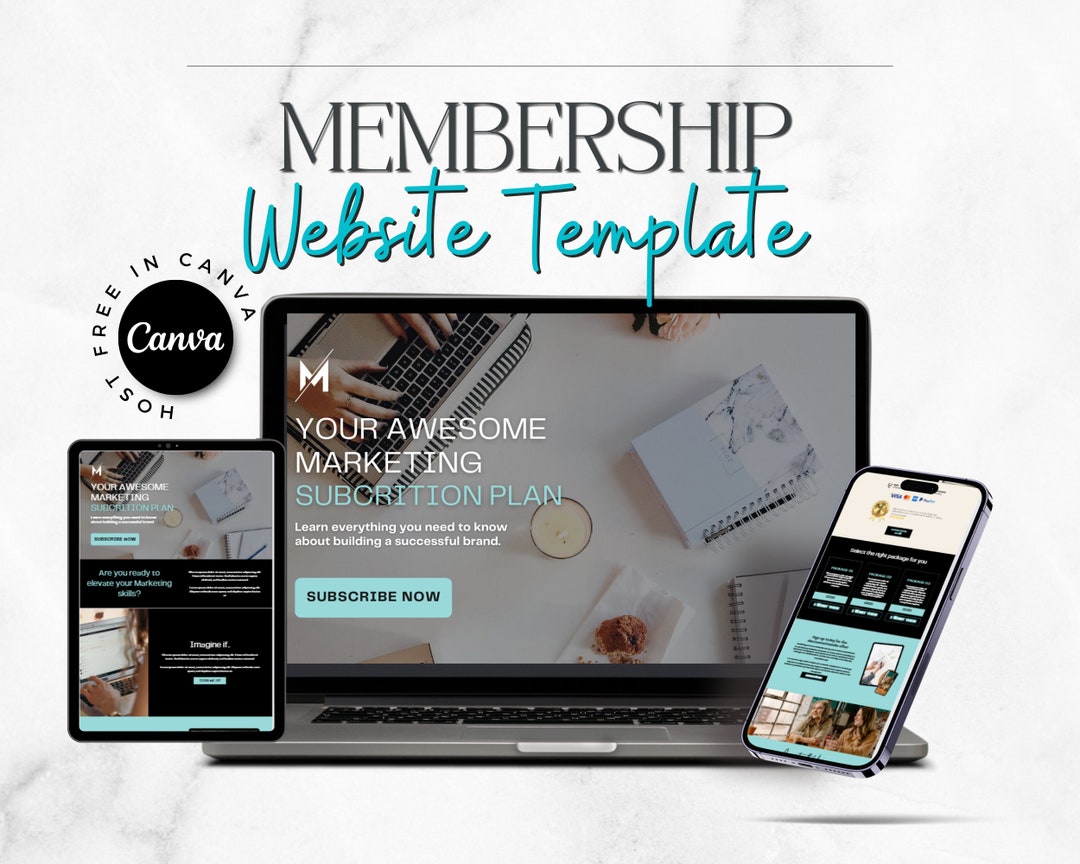 Membership Website Template: Course Creator Canva Site (digital ...
