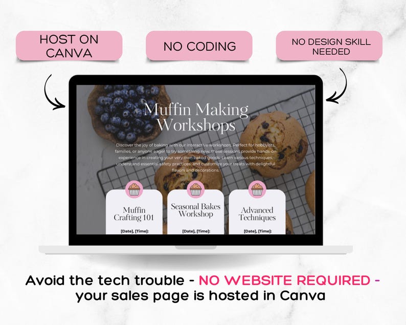 Baking Website Template: Customizable Canva Design - Etsy