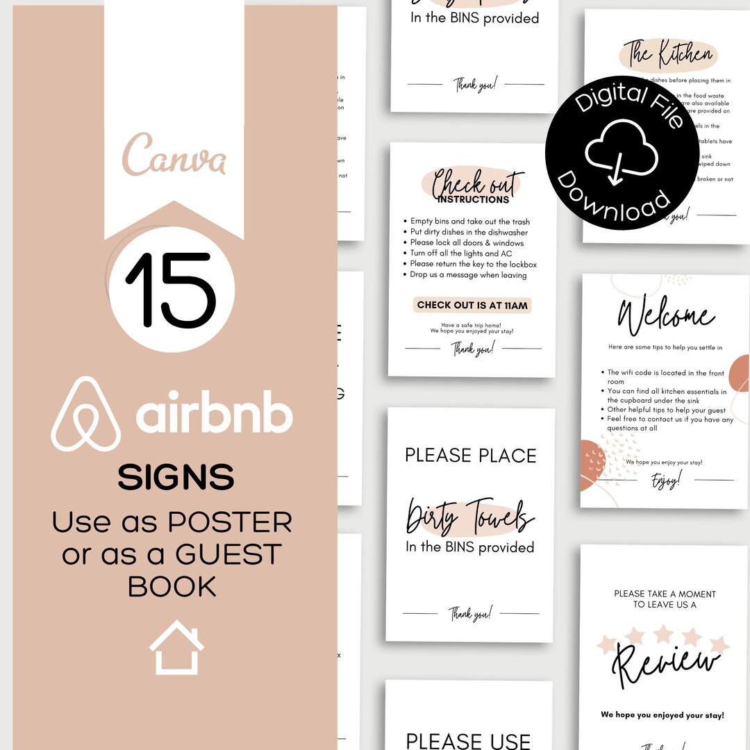 Airbnb Welcome Book Airbnb Posters Airbnb Signs Airbnb - Etsy