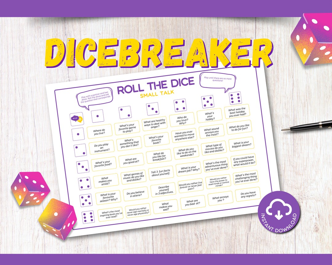 Table Talk Dice Game: Family Icebreaker Questions (digital Download) - Etsy