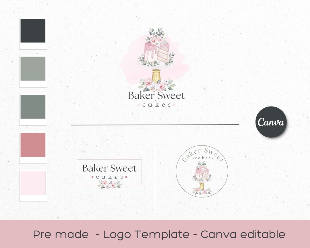 Bakery Logo Template: Cake Shop Branding (canva Editable) - Etsy