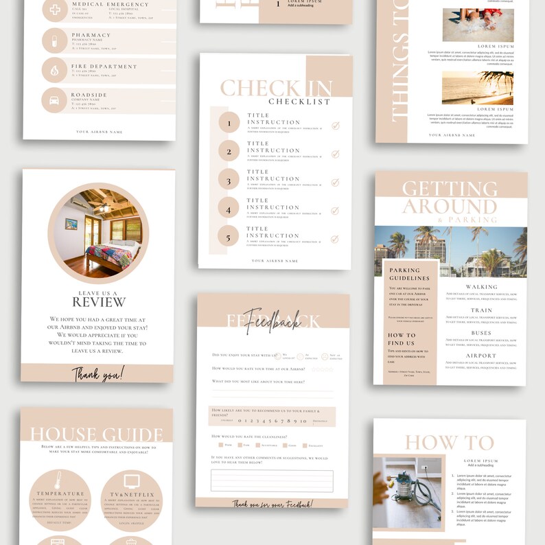 Airbnb Welcome Book Canva Template Editable Home Rental Book - Etsy