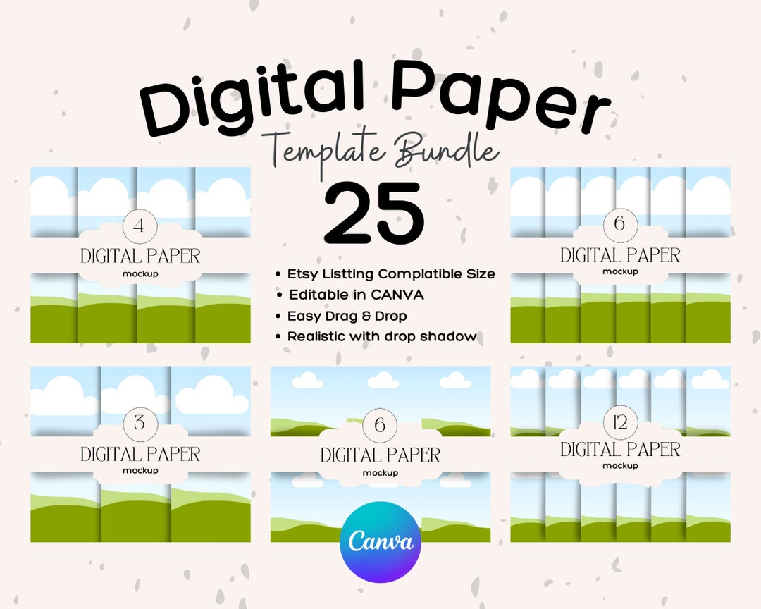 Digital Paper Mockup Template Etsy Listing Mockup Template - Etsy