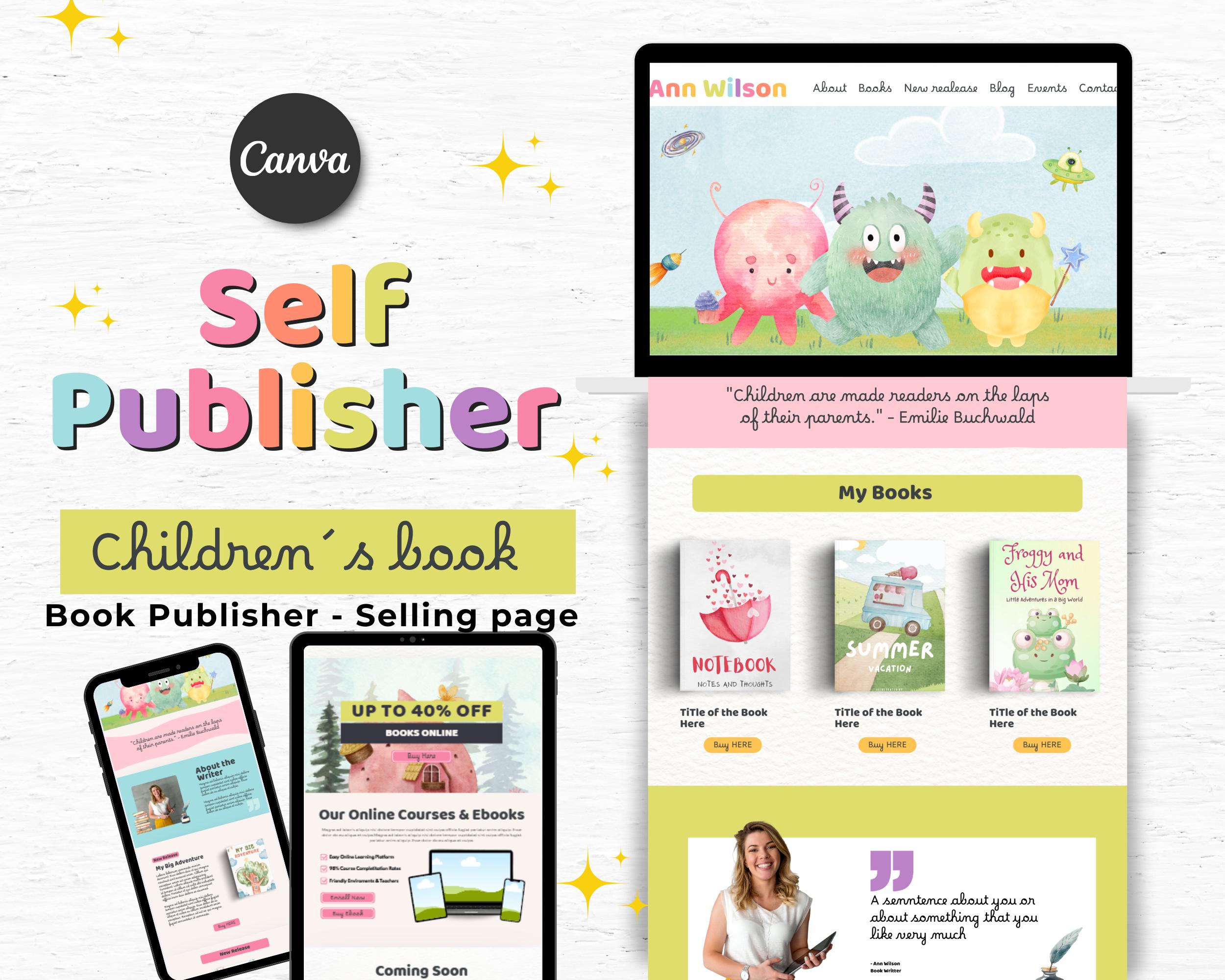 Book Publisher Website Template: Kids Online Shop (canva) - Etsy