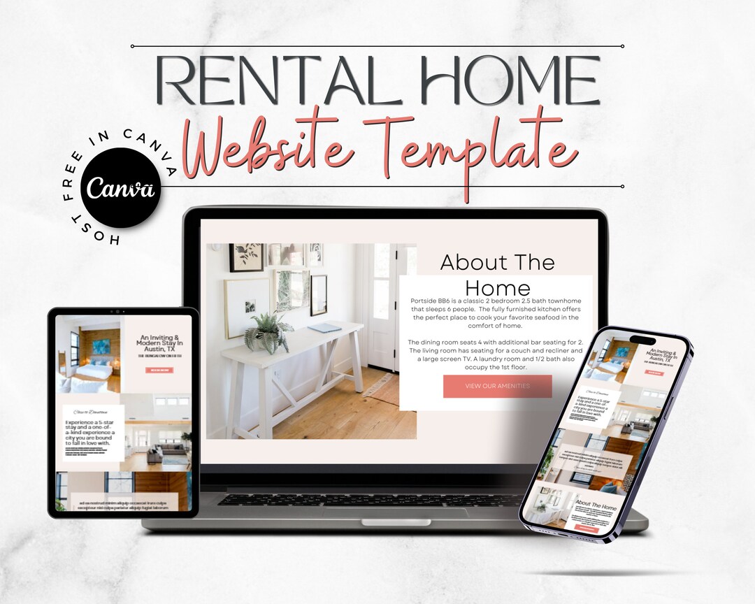 Rental Home Website Template: Canva Landing Page (digital Download) - Etsy
