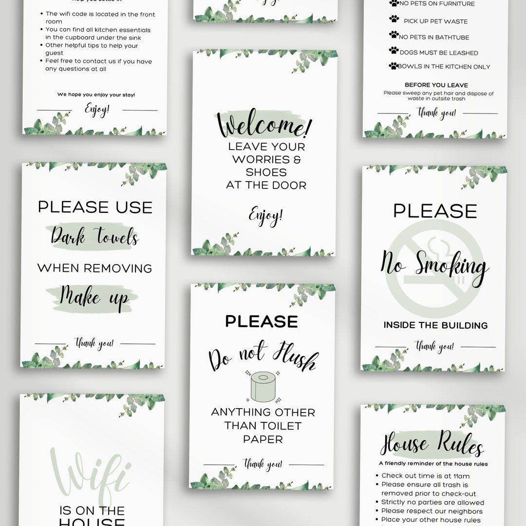 Airbnb Poster Signs, Airbnb Bundle, Airbnb Posters, Airbnb Signs ...