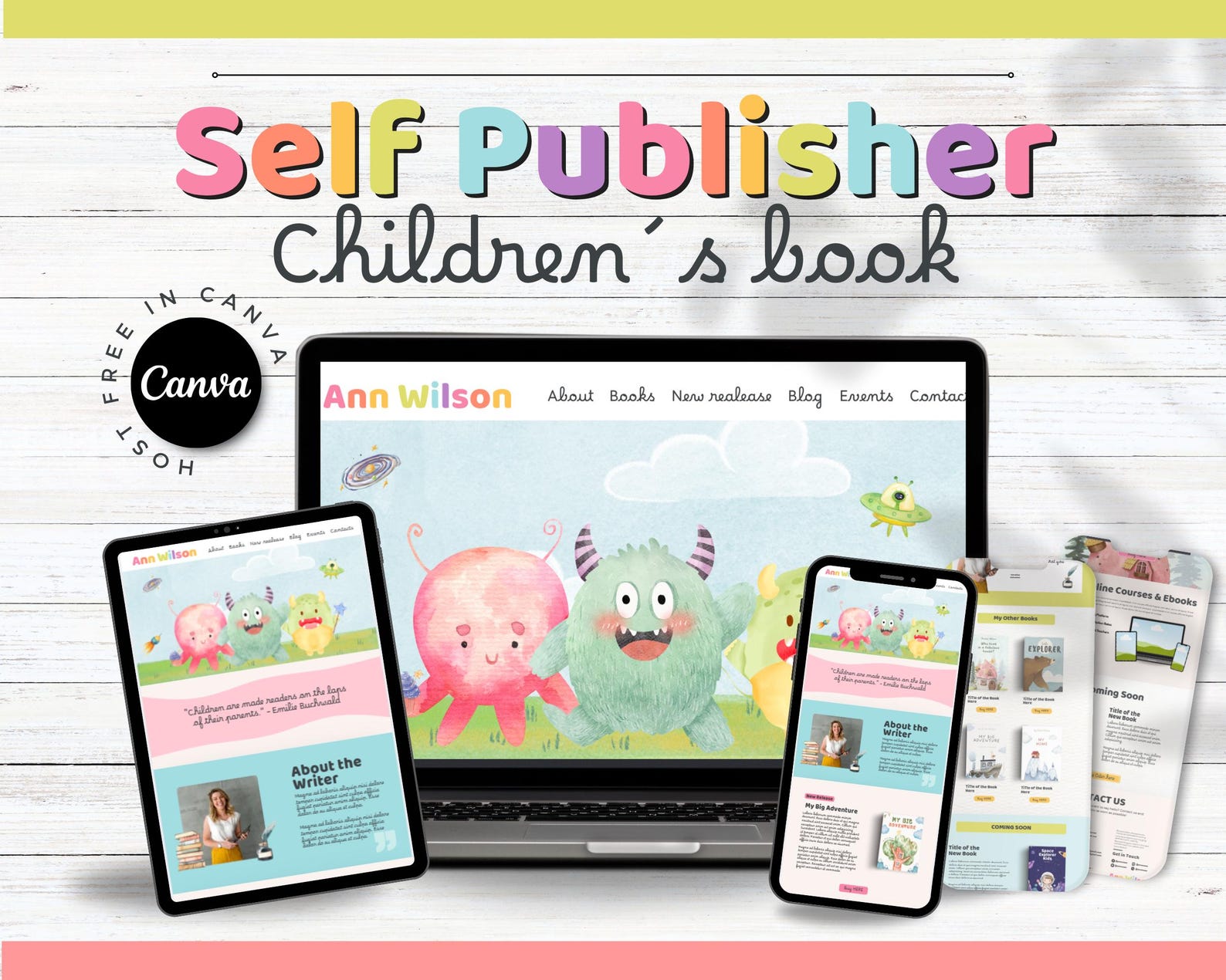 Book Publisher Website Template: Kids Online Shop (canva) - Etsy