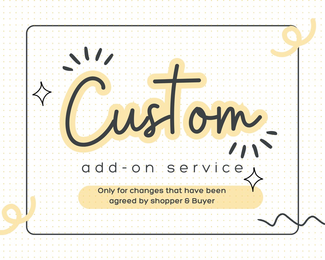 Customizable Item,made to Order, Add on Service, Color Change, Text ...