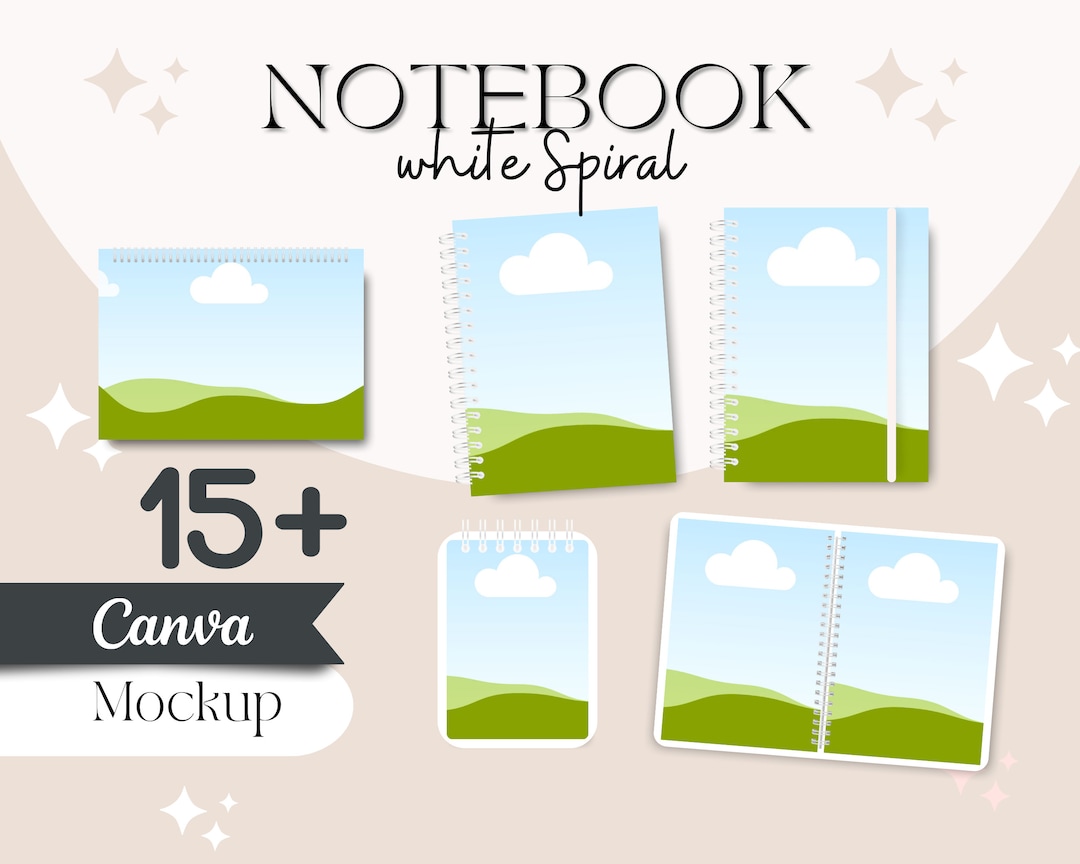 Spiral Notebook Mockup, Canva Template, Add Your Own Image, Notebook ...