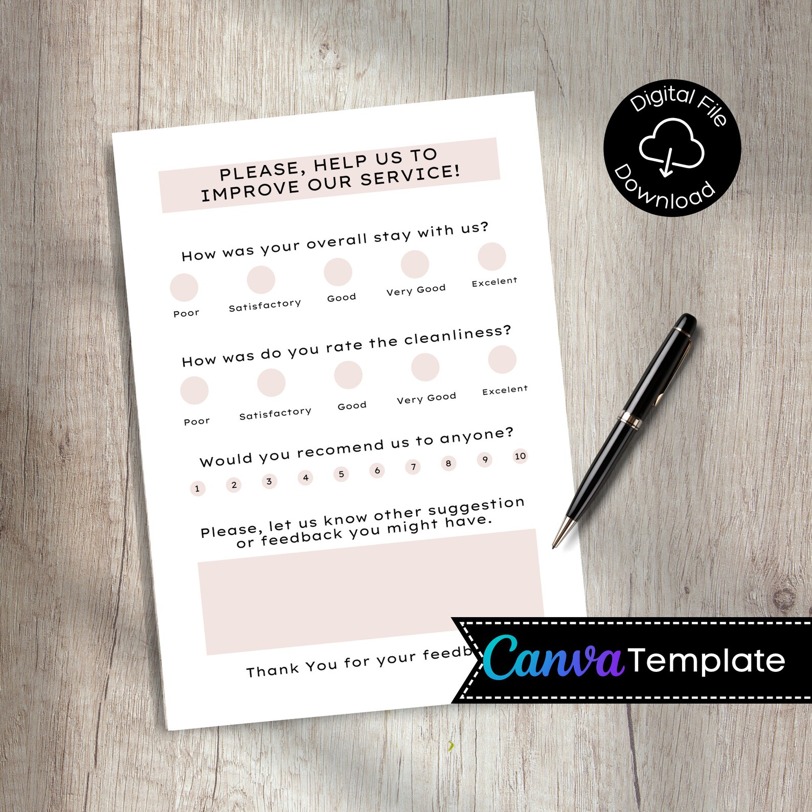 Airbnb Feedback Sheet Feedback Form Airbnb Feedback Airbnb - Etsy