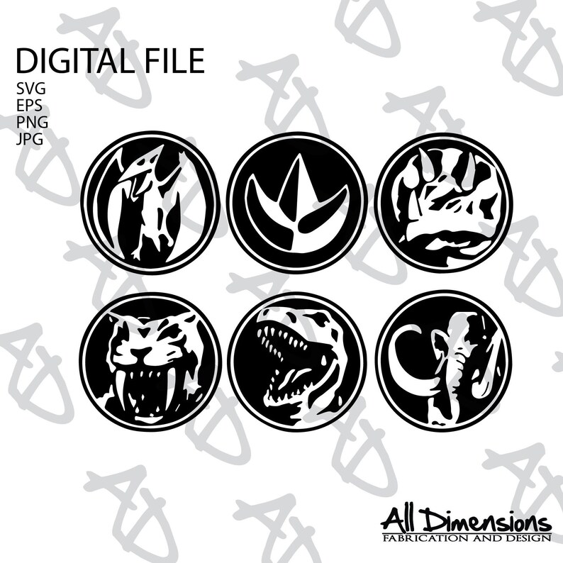 Mighty Morphin Power Rangers Tokens with Morpher SVG Cut | Etsy
