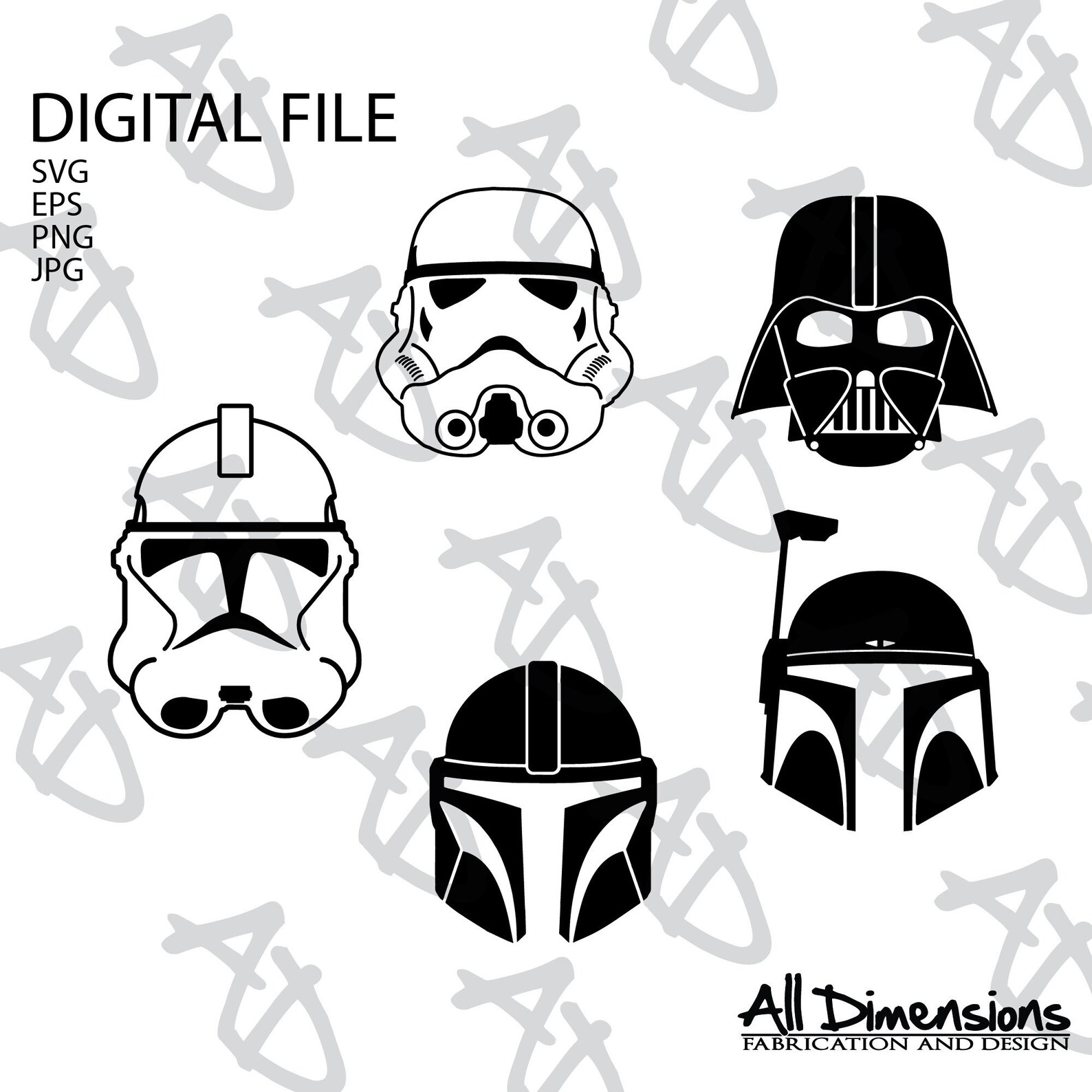 Star Wars Helmet Logo Set Bundle SVG Cut File Car Decal | Etsy