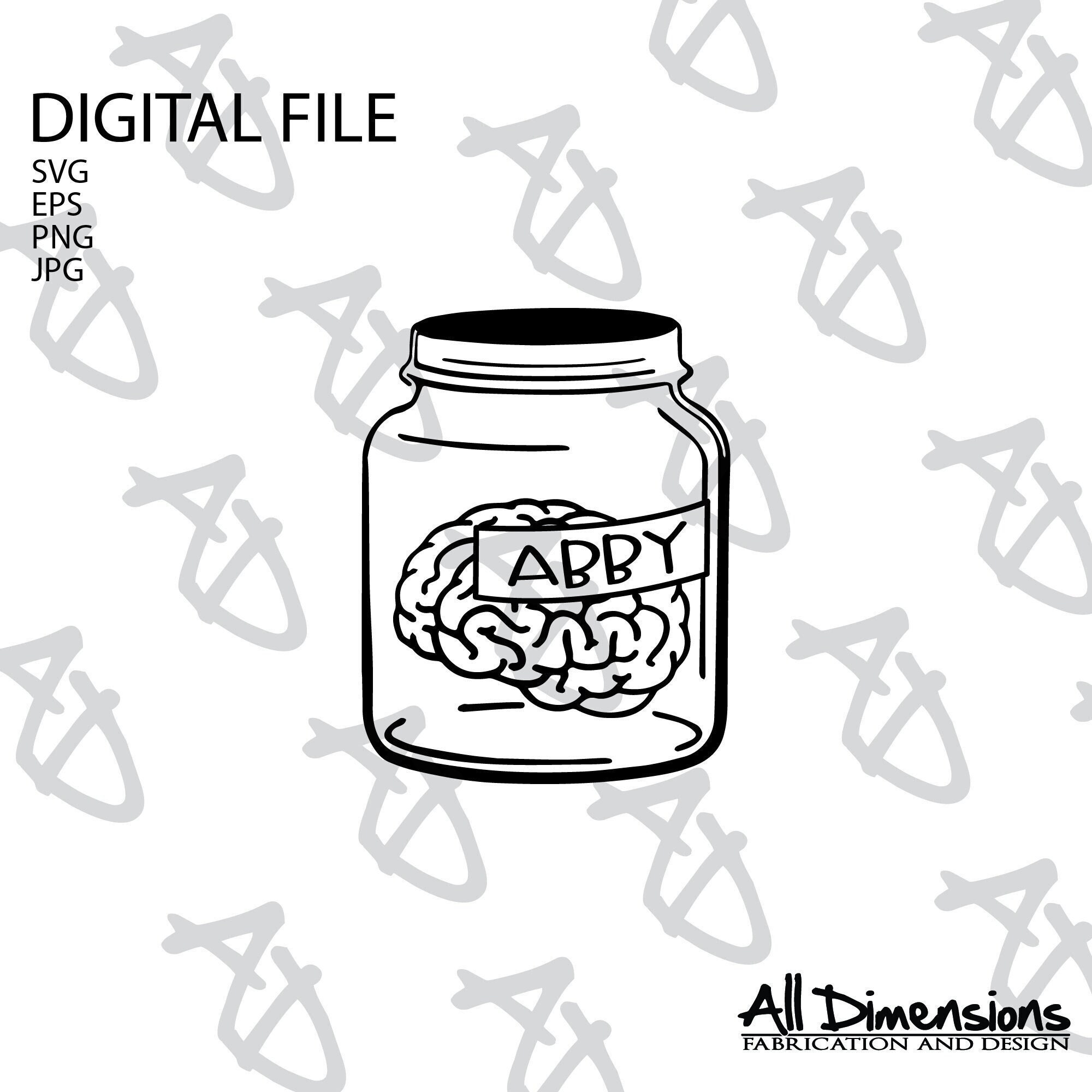 Abby Normal Brain in a Jar Young Frankenstein SVG Cut File | Etsy