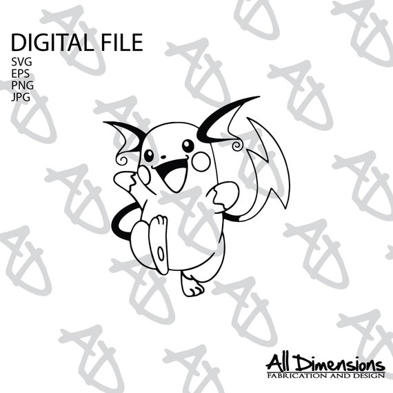 Raichu Pokemon Digital clipart SVG Cut File Car Decal Shirt | Etsy