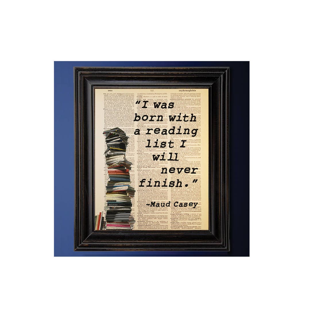 Maud Casey Reading List Quote Dictionary Art Print, Vintage Antique ...
